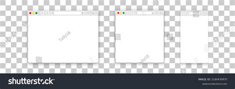 Set Blank Web Browser Window Realistic Stock Vector Royalty Free