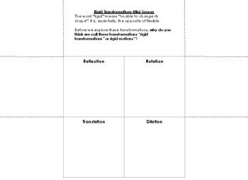 Transformations Foldable By Andrea Robles Teachers Pay Teachers