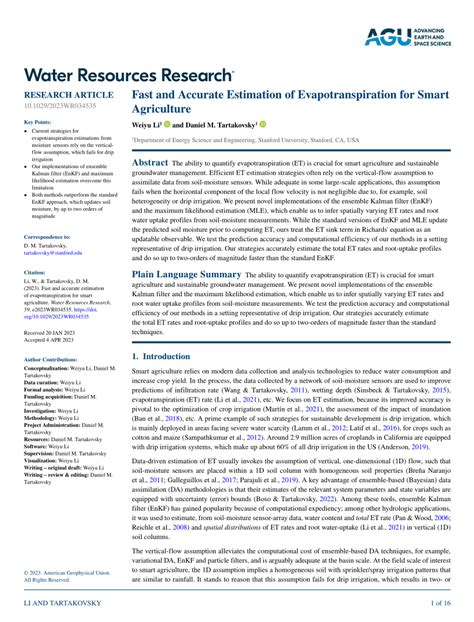 Fast And Accurate Estimation Of Evapotranspiration For Smart Agriculture