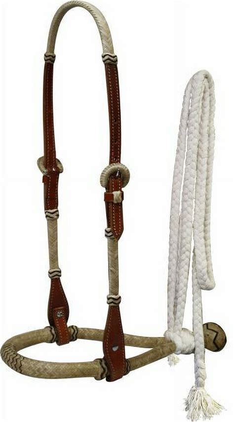 Showman Leather Rawhide Braided Show Bosal W Mecate Cotton Reins