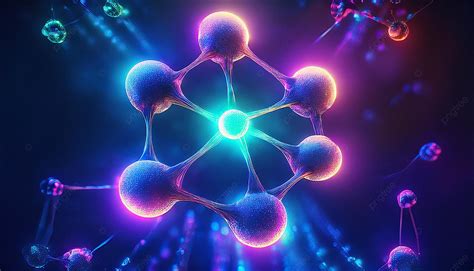Glowing Atom Model In Space Background Atom Atom Model Science