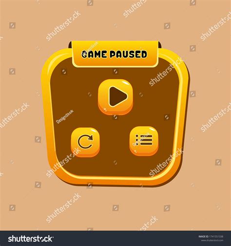 Game Paused Ui Kit Ui Kits Stock Vector Royalty Free 1741551338