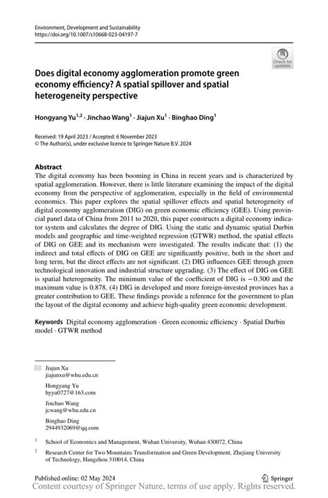 Does Digital Economy Agglomeration Promote Green Economy Efficiency A Spatial Spillover And