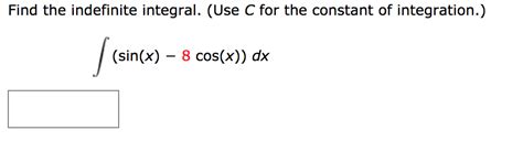 solved find the indefinite integral use c for the constant
