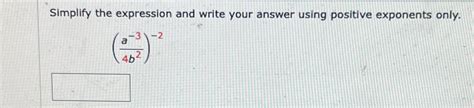 Solved Simplify The Expression And Write Your Answer Using Chegg