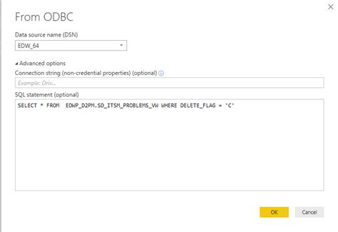 Solved Query Odbc Data Source Only Import Data Where Co Microsoft Fabric Community