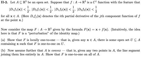 Solved II 2 Let AR2 Be An Open Set Suppose That F AR2 Is Chegg Com