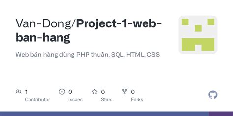 Github Van Dongproject 1 Web Ban Hang Web Bán Hàng Dùng Php Thuần