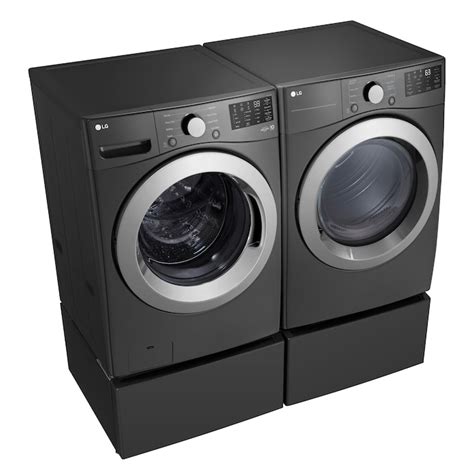 Shop Lg Lg Front Load Motion Technology Matte Black Washer And Dryer At