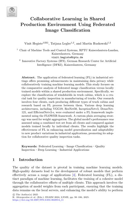Pdf Collaborative Learning In Shared Production Environment Using