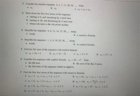 Solved 4 Cousider The Number Sequence 2 4 7 11 16 22 …