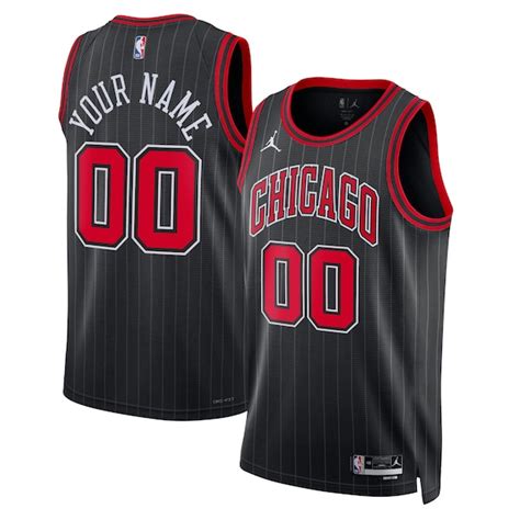 Custom Chicago Bulls Black Statement Edition Jersey