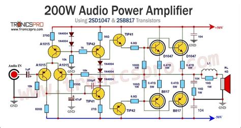 W Amplifier Circuit Using SD SB TRONICSpro