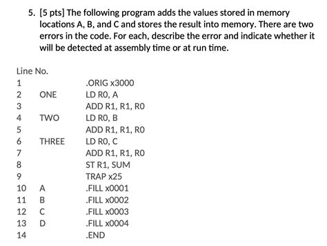 Solved The Following Program Adds The Values Stored In