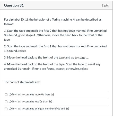 solved question 31for alphabet {0 1} ﻿the behavior of a