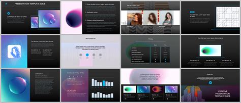 최소한의 프리젠테이션 화려한 그라데이션 흐리게 및 기하학적 배경 포트폴리오 템플릿 책자 커버 벡터 디자인입니다 전단지 전단지