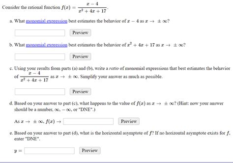 Solved Consider The Rational Function F X 2 4 X2 4x