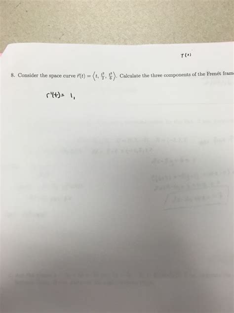 solved consider the space curve r t t t 2 2 t 3 6