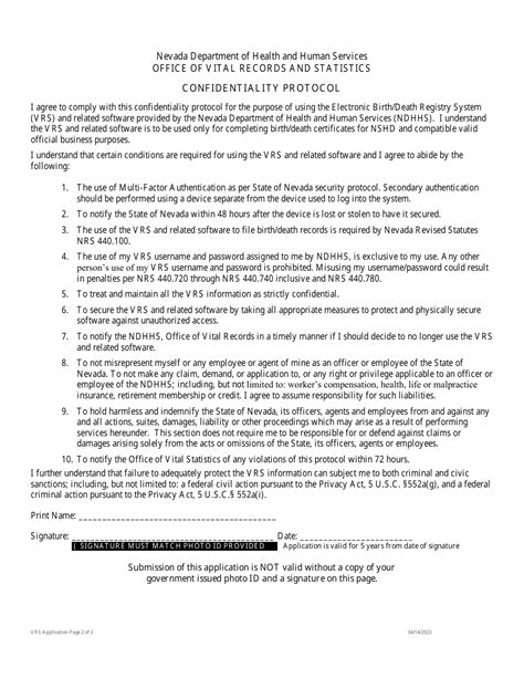Nevada Electronic Birthdeath Registry System Vrs User Application