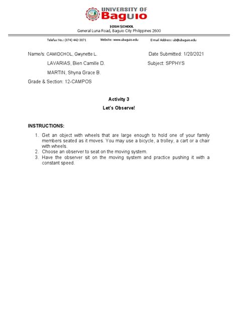 Act 3 Lets Observe Pdf Applied And Interdisciplinary Physics