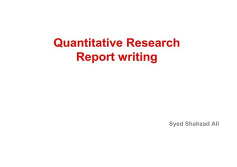 Quantitative Report Writing By Missy Stewart Issuu