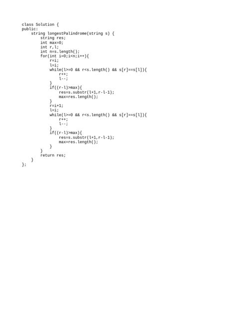 Longest Palindromic Substring Pdf