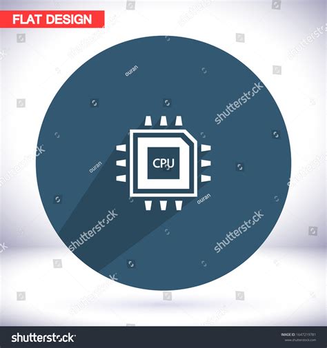 Cpu Vector Icon Chip Cpu Vector Stock Vector Royalty Free 1647219781 Shutterstock