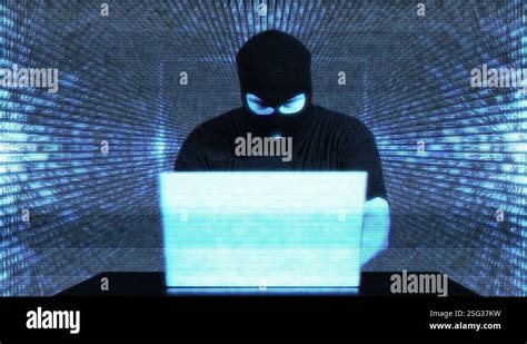 Hacker Working Table Fails Tunnel Matrix Stock Video Footage Alamy