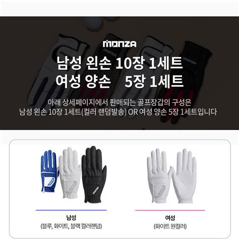 블랙딜 10장 1세트몬자 스포츠 테크 남여 골프장갑 딜팡 골프용품 전문쇼핑몰