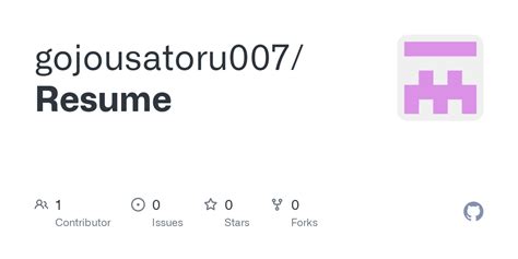 GitHub Gojousatoru007 Resume