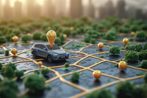 Photo City Navigation Smartphone With GPS Map For Street Road Directions Stock Illustration