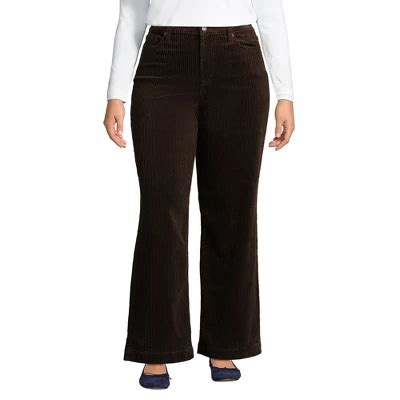 Lands End Womens Plus Size High Rise Wide Leg Corduroy Pants 16w