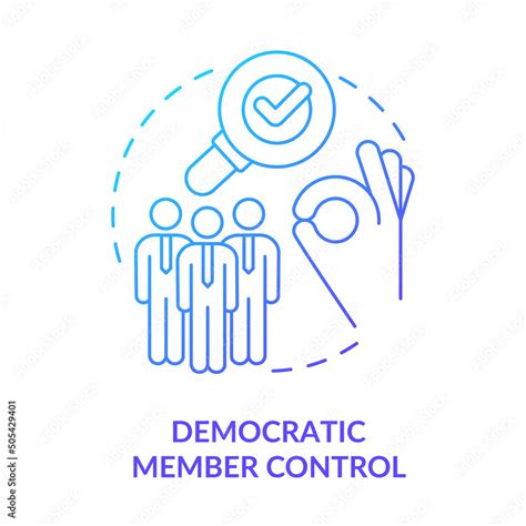 Democratic Member Control Blue Gradient Concept Icon Cooperative Principle Abstract Idea Thin