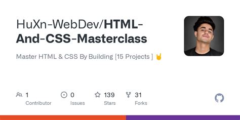 Github Huxn Webdevhtml And Css Masterclass Master Html And Css By