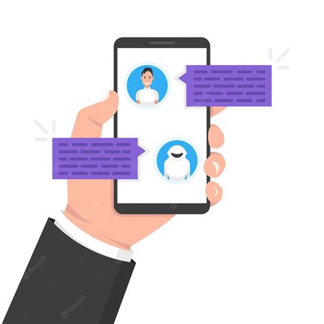 Premium Vector Chatbot Concept Man Chatting With Chat Bot On Smartphone