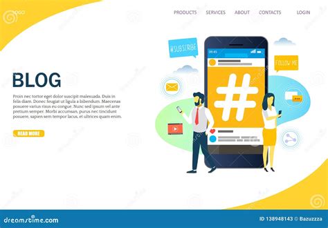 blog vector website landing page design template stock vector
