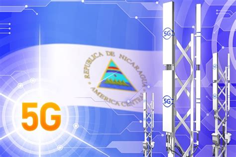 니카라과 5g 산업 그림 국기와 함께 현대 배경에 거 대 한 셀룰러 네트워크 마스트 또는 타워3d 그림 0명에 대한 스톡 사진 및 기타 이미지 Istock