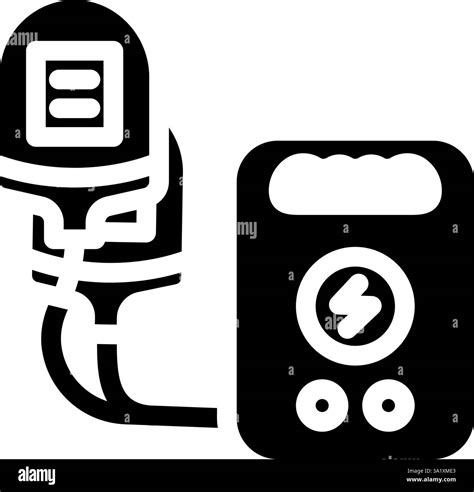 Aed Automated External Defibrillator Glyph Icon Vector Illustration
