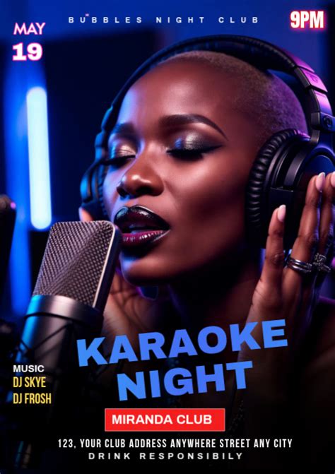 Black Karaoke Night A3 Template Postermywall