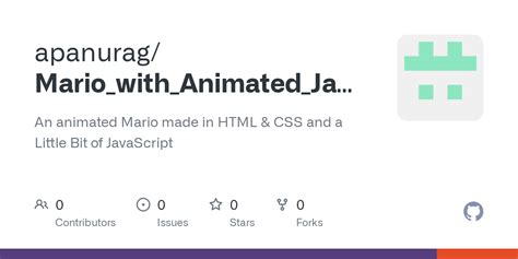 Github Apanuragmariowithanimatedjavascriptbackground An Animated Mario Made In Html