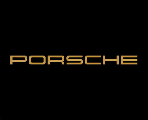 Porsche Logo Brand Car Symbol Name Gold Design German Automobile Vector