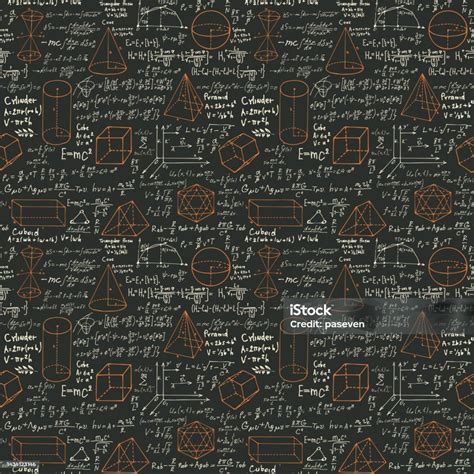 Math Seamless Pattern With Formulas And Sketches Stock Illustration Download Image Now