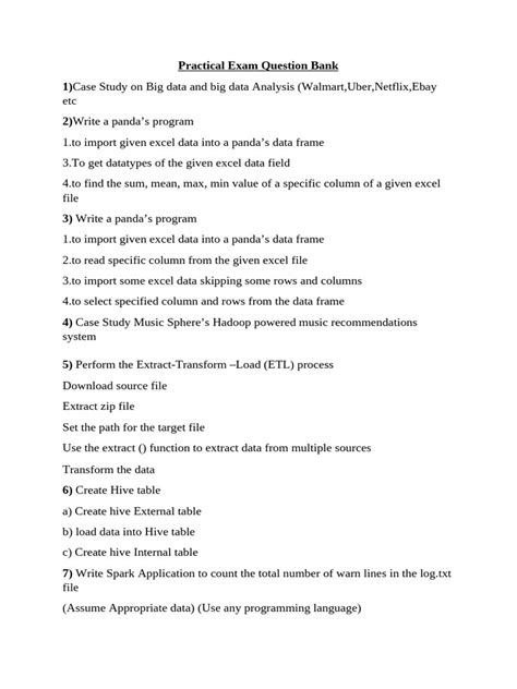 Practical Exam Question Bank Bda Pdf