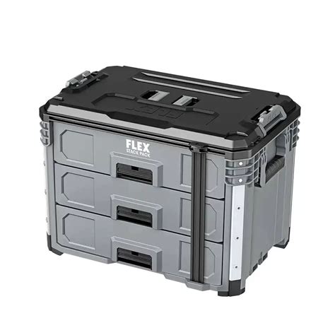 FLEX STACK PACK 15 1 In Friction 3 Drawer Gray Polypropylene Lockable Tool Box MartDiscover Com