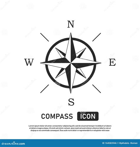 Compass Icon Location Symbol West North South East Indicator Stock Illustration Illustration