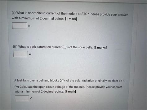 Solved A Pv Module Consists Of 72 Identical Solar Cells