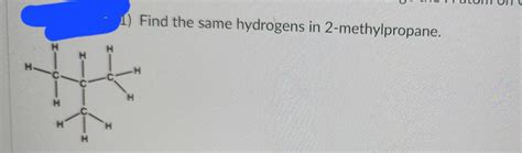 Solved Find The Same Hydrogens In 2 Methylpropane