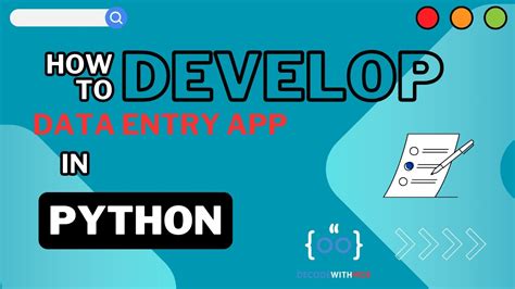 How To Develop Data Entry App Python Youtube