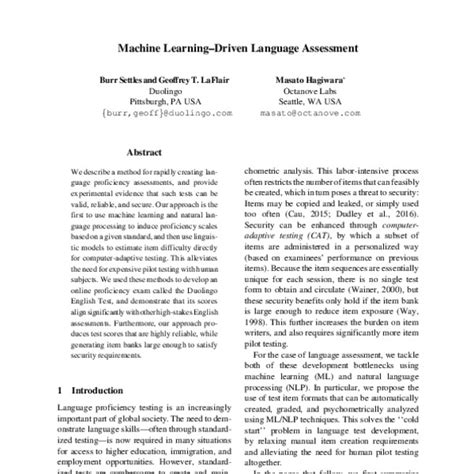Machine Learningdriven Language Assessment Acl Anthology