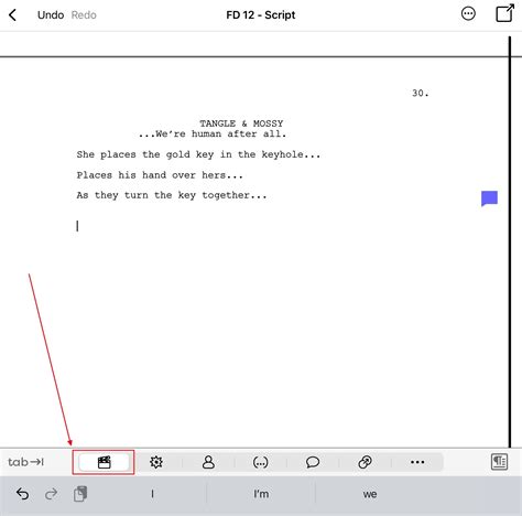 how do i build a scene heading in final draft go ipad final draft